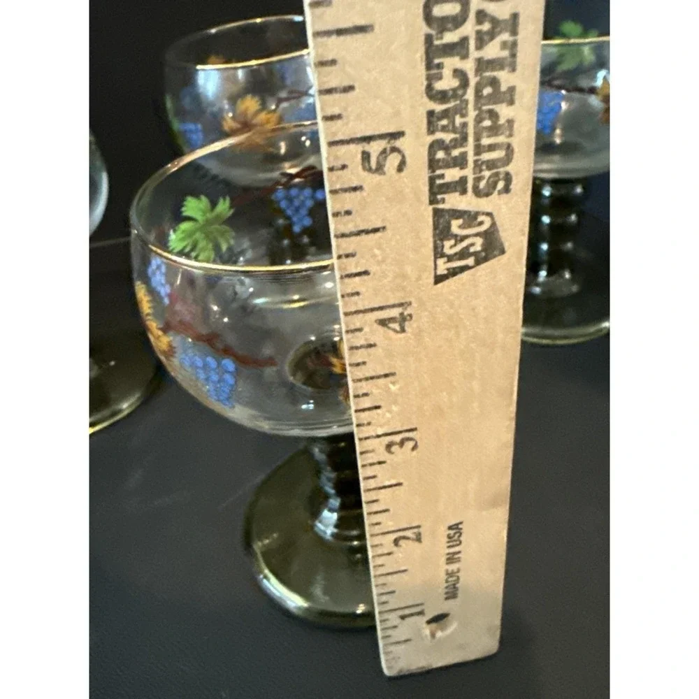 Dining | German Roemer Grape Design Wine Goblets Green Bubble Stem ...